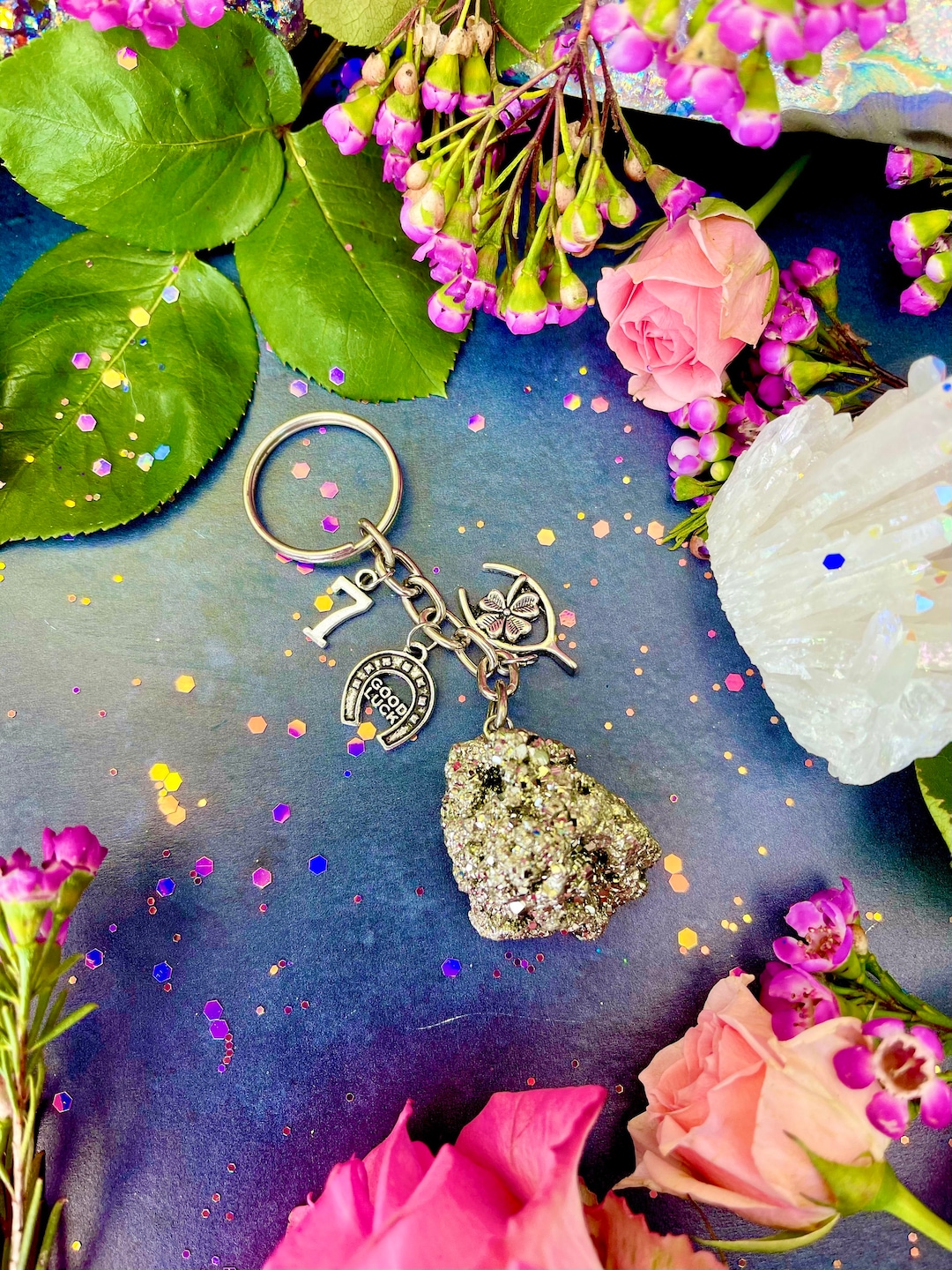 Witches Lucky Charm Pyrite Keychain ~ Anita Apothecary, Pyrite Nugget ...