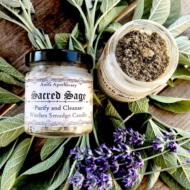 4oz Sacred Sage Candle Witches Smudge Candle Sacred Sage - Etsy
