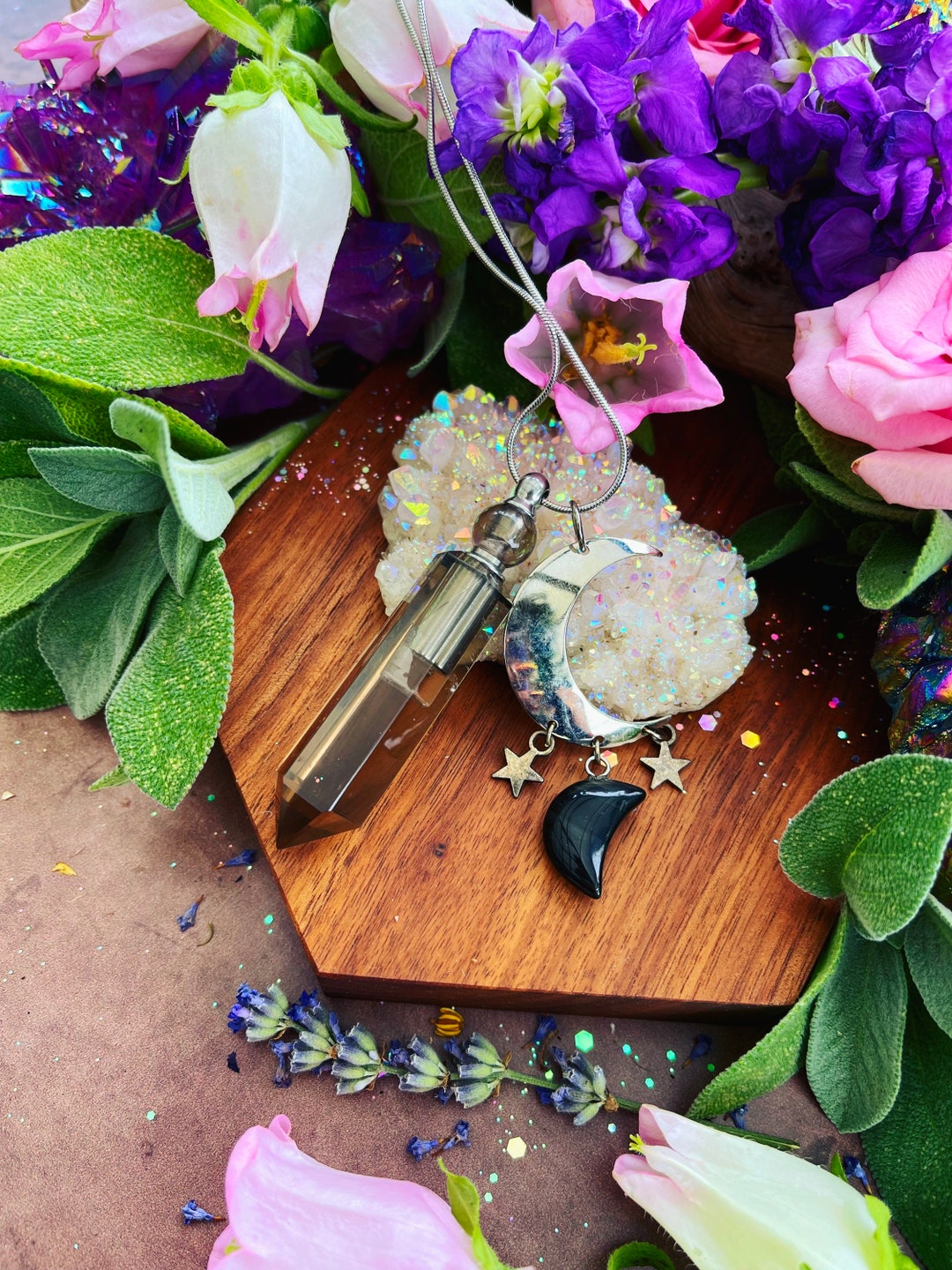 Smokey Quartz Moon Magick Oil Necklace Anita Apothecary, Witches Spell ...