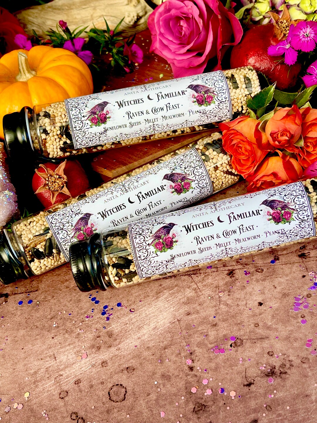 Gift Size Witch Familiar Raven and Crow Feast, Anita Apothecary, Bird ...