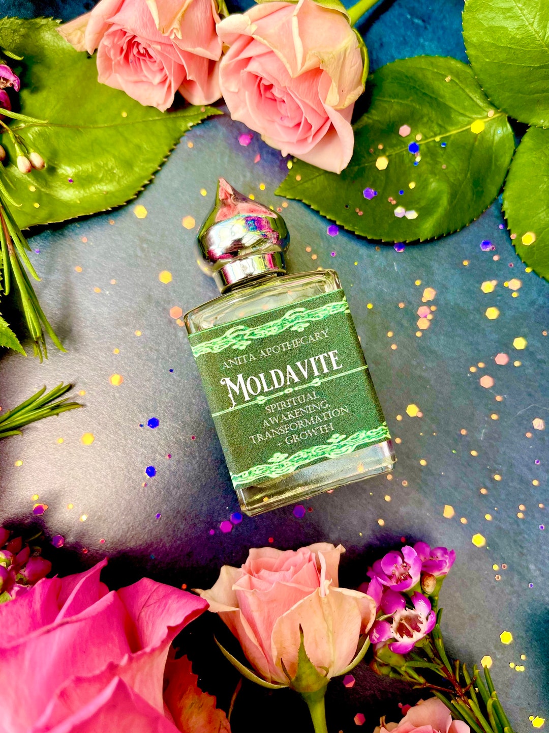 Genuine Moldavite Oil With Real Moldavite Chip | Crystal Oil | Ritual ...