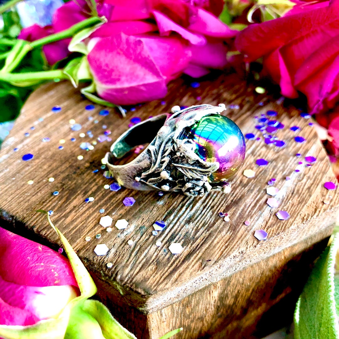 The Seers Ring Anita Apothecary, Crystal Ball Ring, Sphere Ring, Witch ...