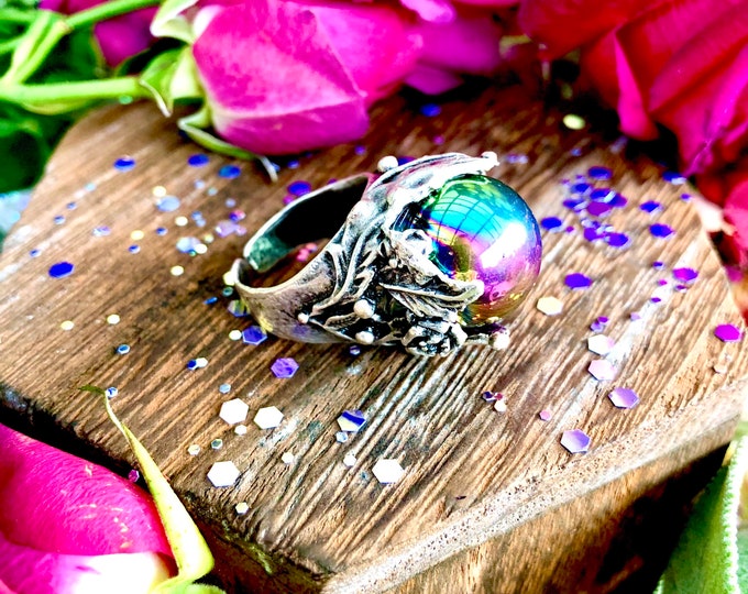 The Seers Ring Anita Apothecary Crystal Ball Ring Sphere - Etsy