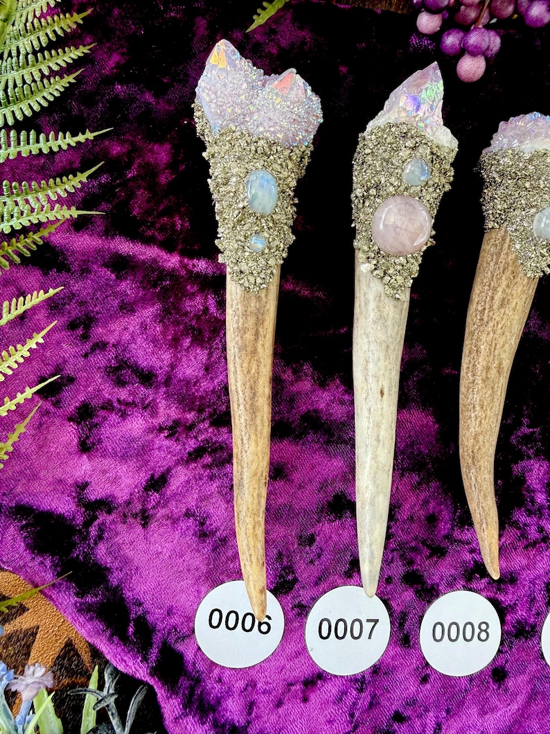 Faerie Magick Antler Wand | Anita Apothecary, Handmade Crystal Wand ...