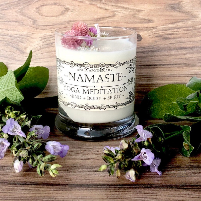 Namaste Yoga Meditation Candle For Mind Body And Spirit Etsy