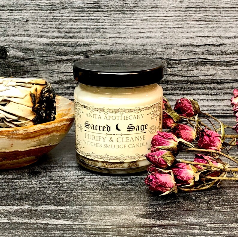 4oz Sacred Sage Candle Witches Smudge Candle Sacred Sage - Etsy