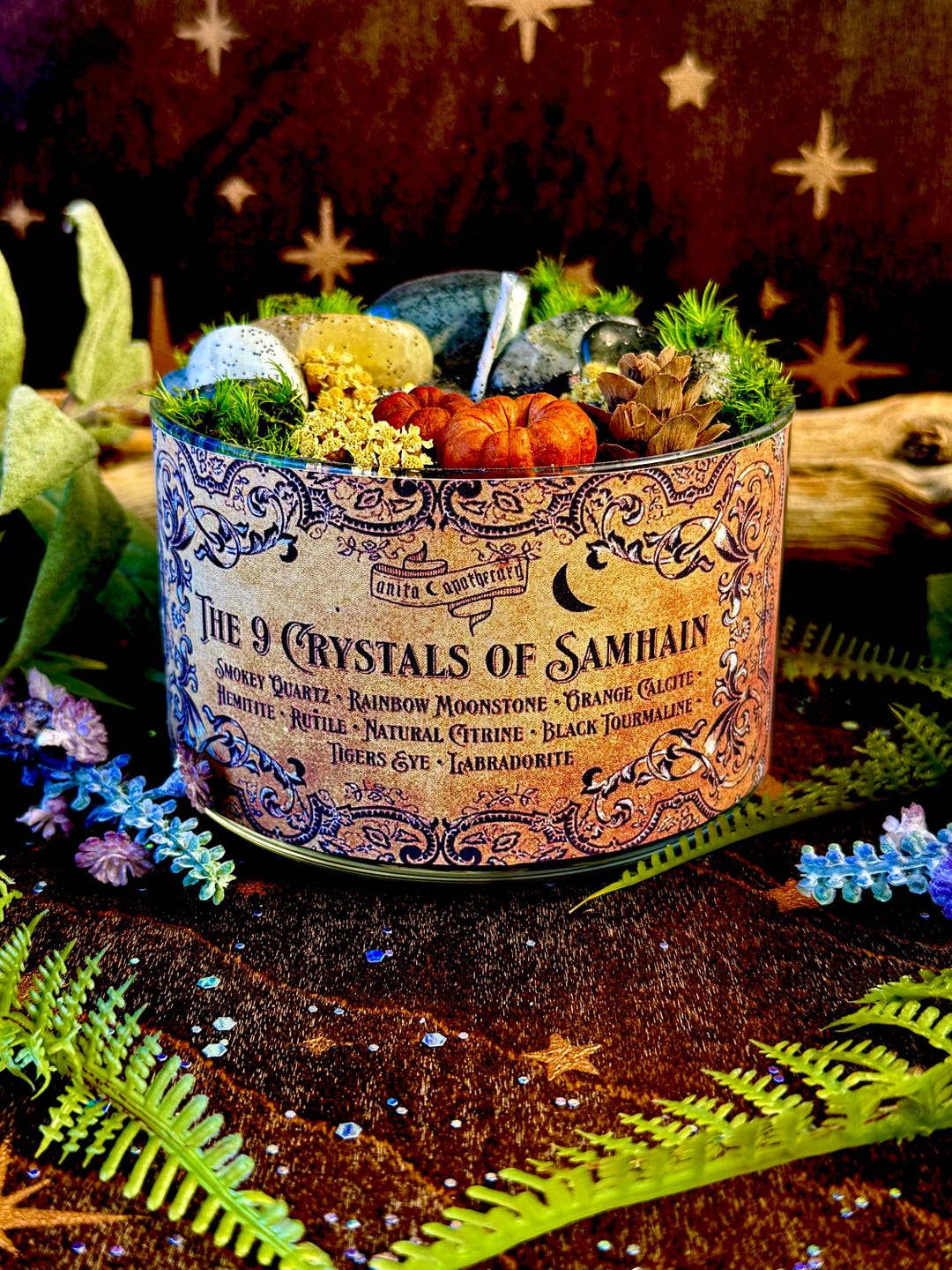 9 Crystals of Samhain Candle ~ Anita Apothecary, Samhain Crystal Set ...