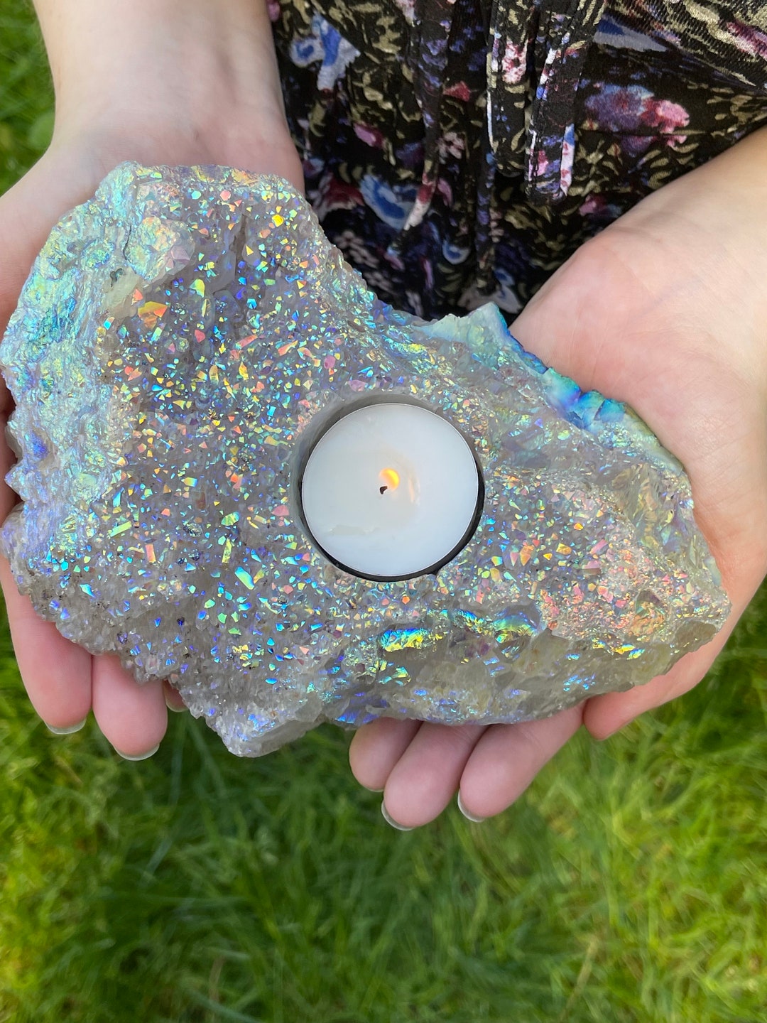 Angel Aura Crystal Tealight Candle Holder | Anita Apothecary, Angel ...