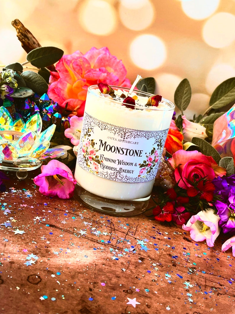 Moonstone Ritual Candle Crystal Grid Goddess Magick Pagan - Etsy