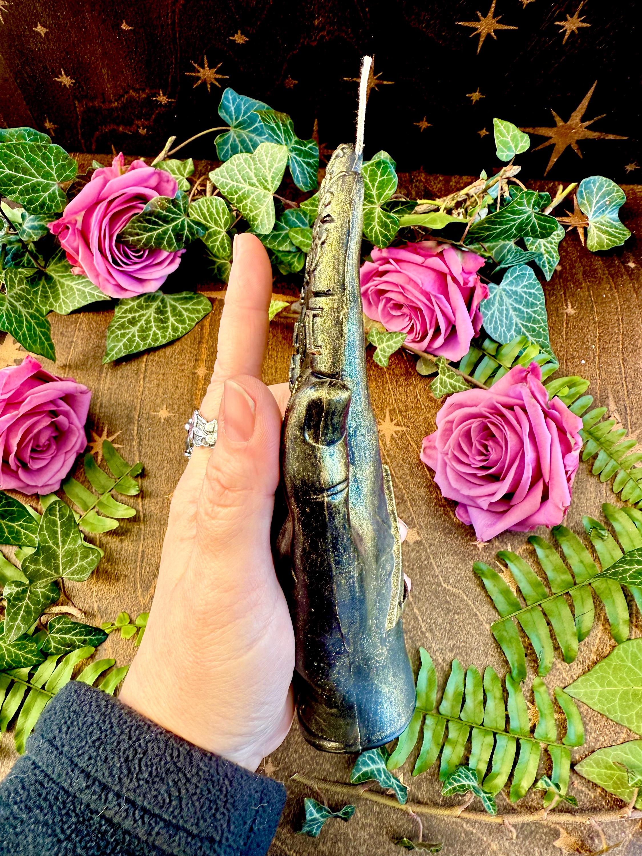 Witches Hand of Fate Candle | Anita Apothecary, Palmistry Candle, Gold ...