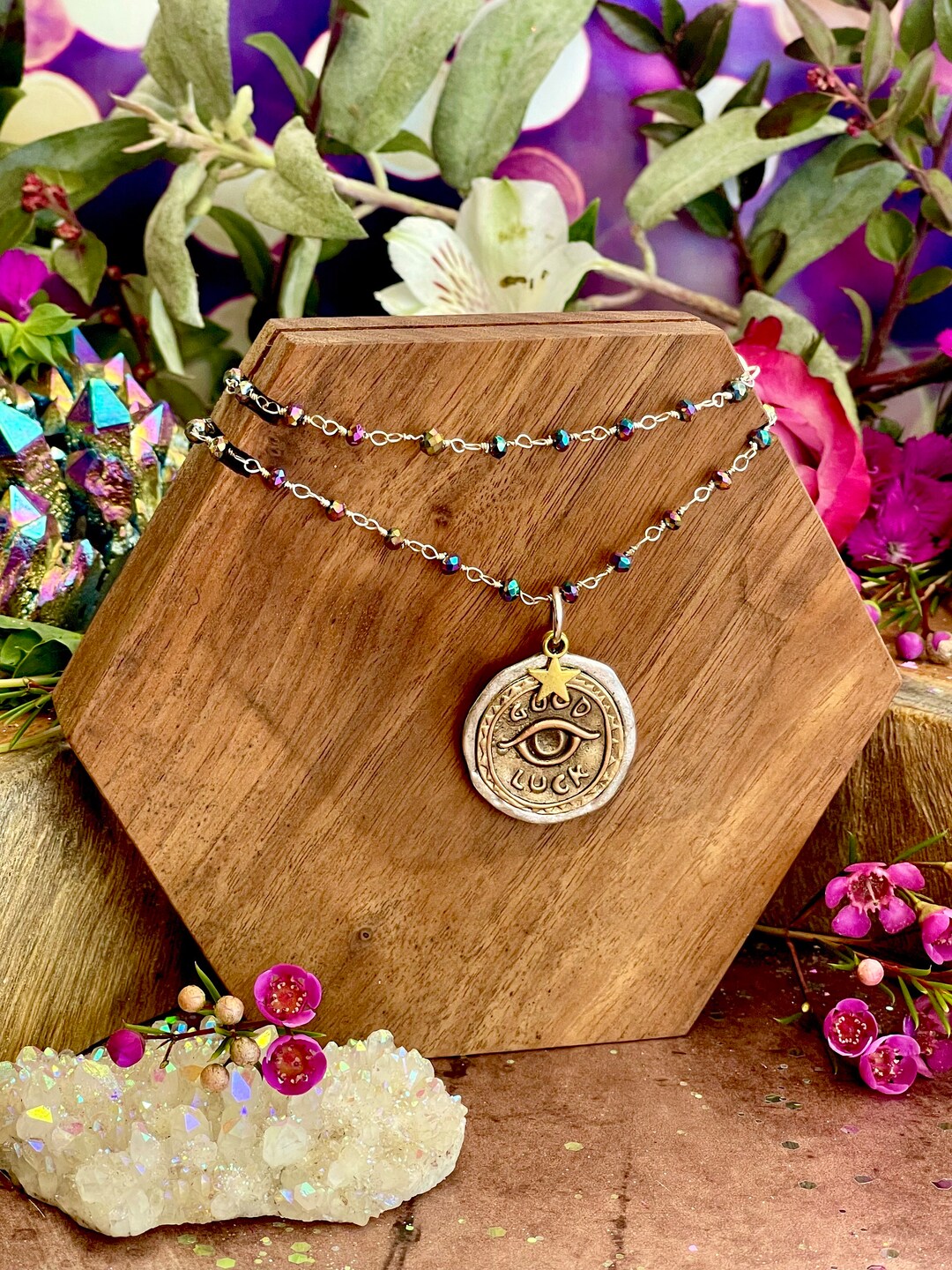 Good Luck Eye Coin Necklace Anita Apothecary, witch jewelry, rosary ...