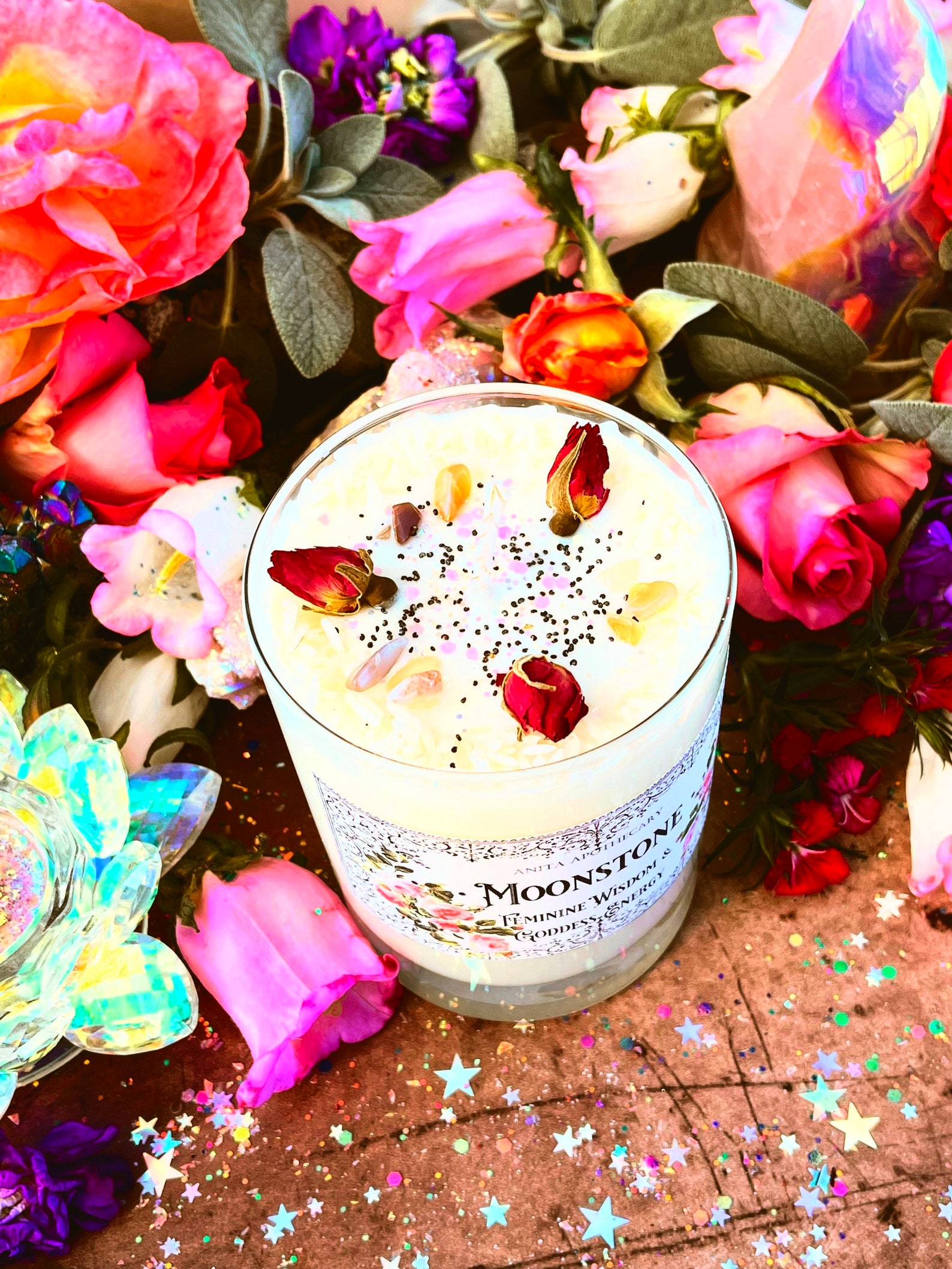 Moonstone Ritual Candle Crystal Grid Goddess Magick Pagan - Etsy