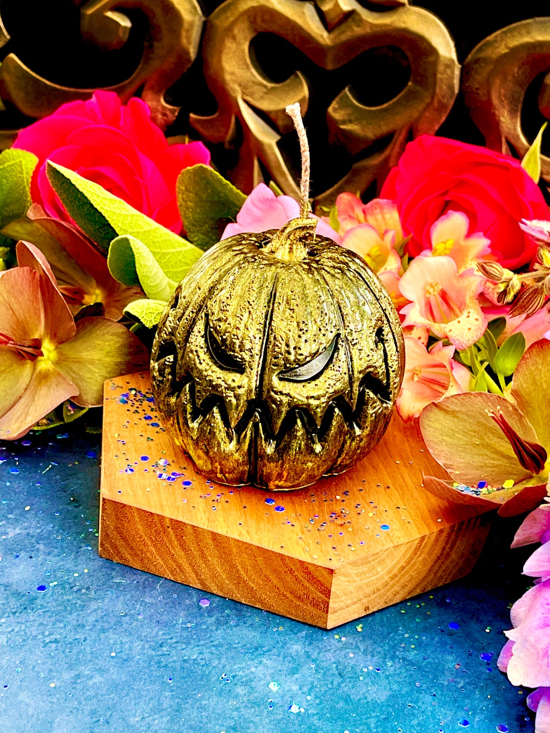 Possessed Pumpkin Candle -anita Apothecary, Halloween Candle, Pumpkin ...