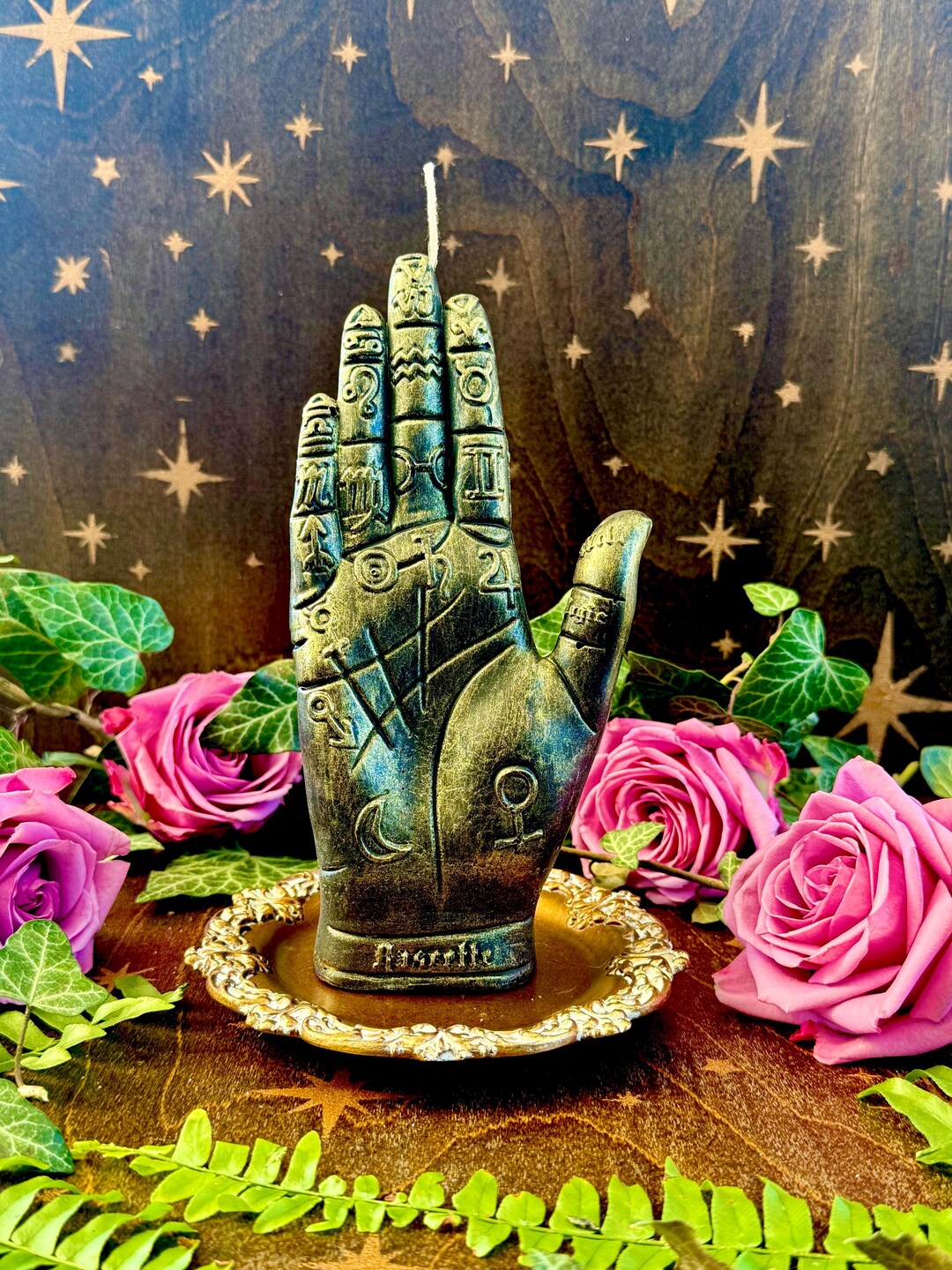Witches Hand of Fate Candle | Anita Apothecary, Palmistry Candle, Gold ...