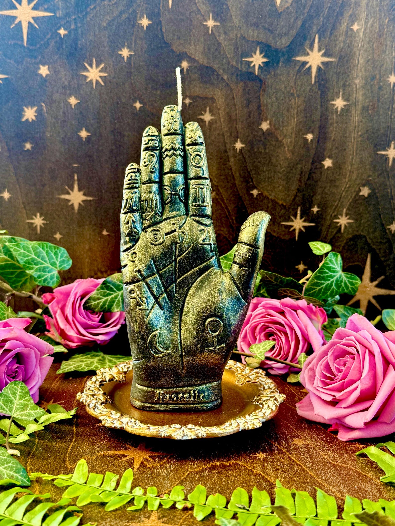 Witches Hand of Fate Candle | Anita Apothecary, Palmistry Candle, Gold ...