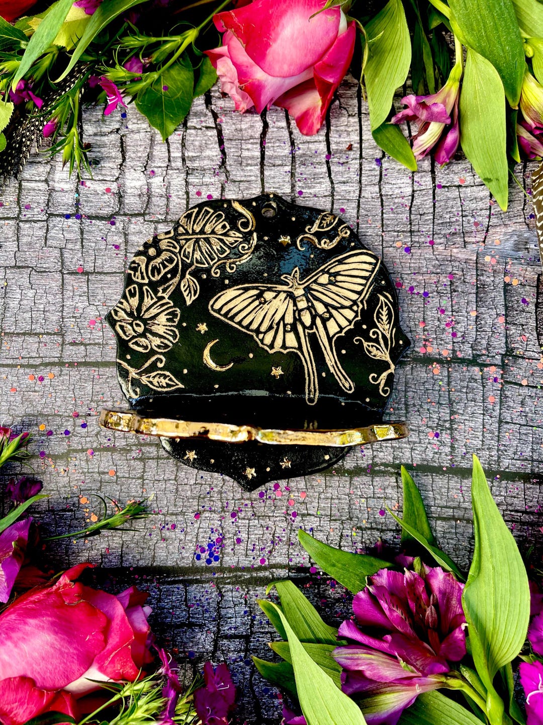 Hanging Altar Moths & Moonlight Bowl Sgraffito Pottery, Venefica ...