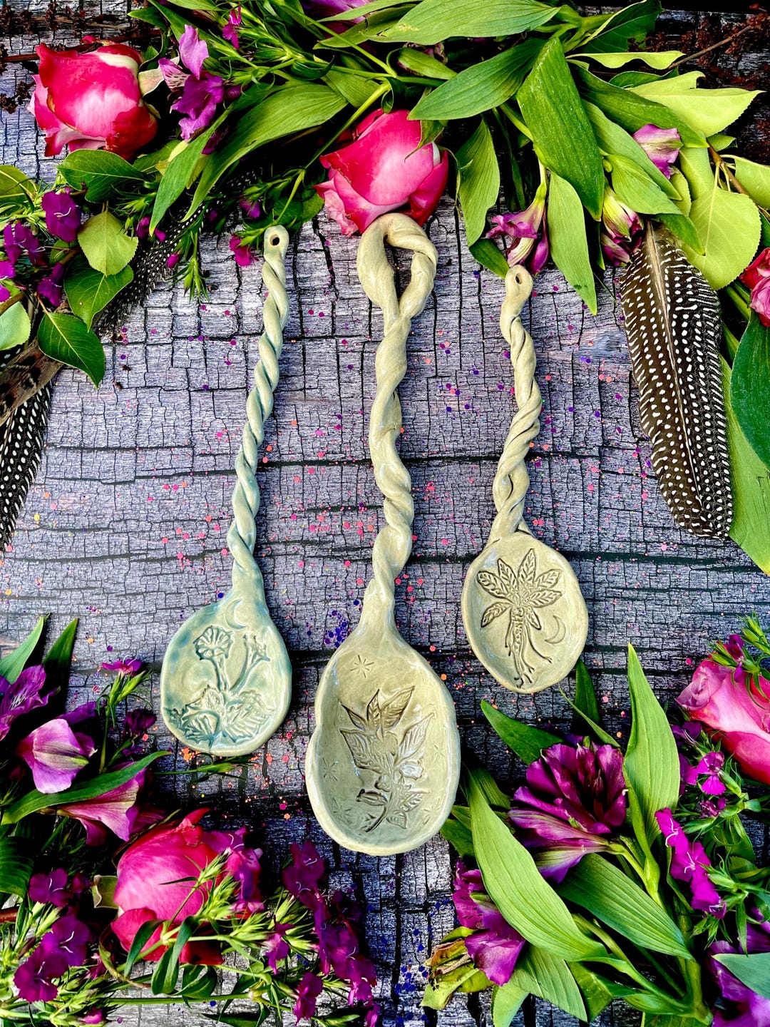 Witches Large Ceramic Spoons Anita Apothecary, Ceramic Spoon, Pottery ...