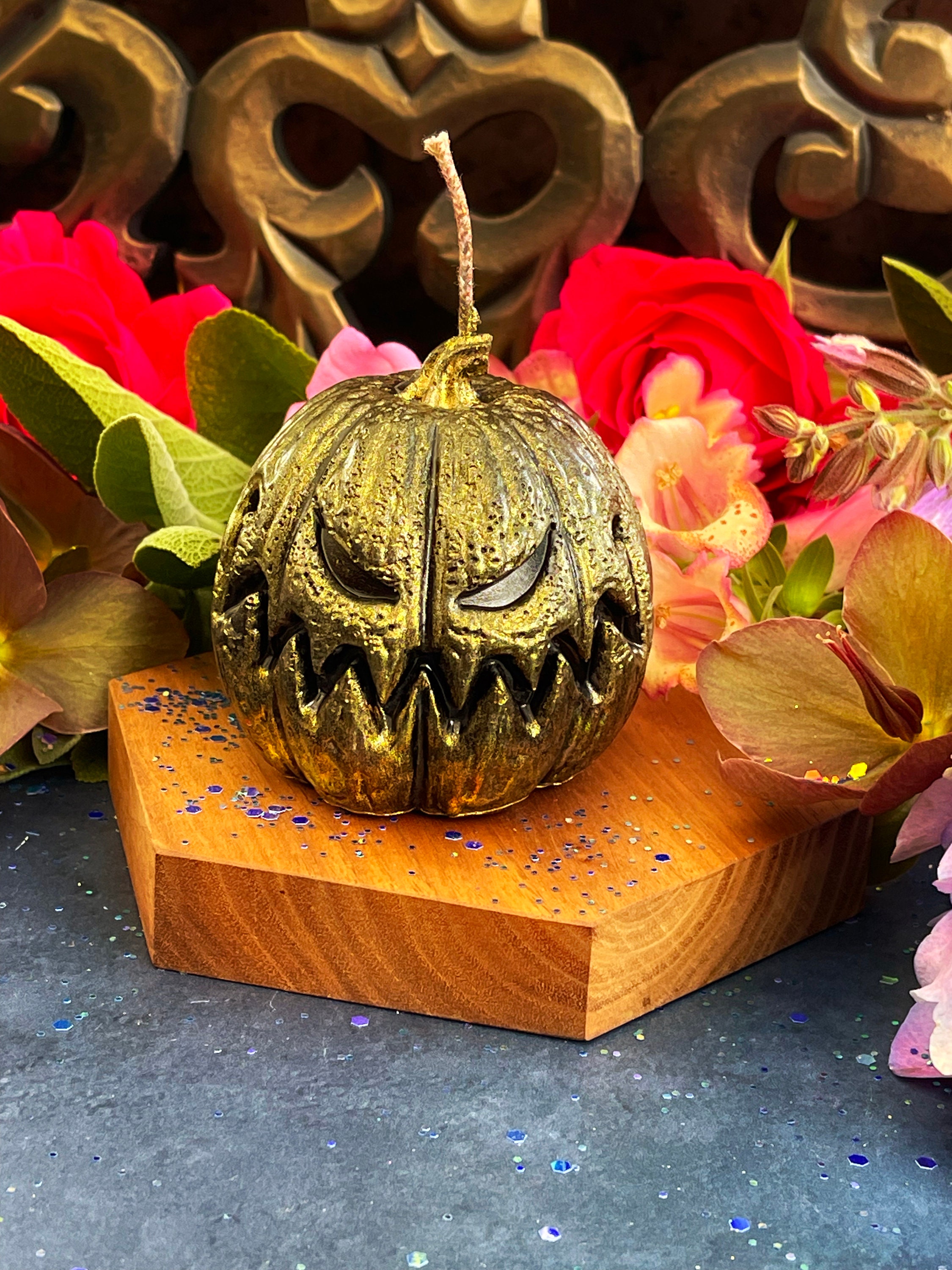 Possessed Pumpkin Candle -anita Apothecary, Halloween Candle, Pumpkin ...