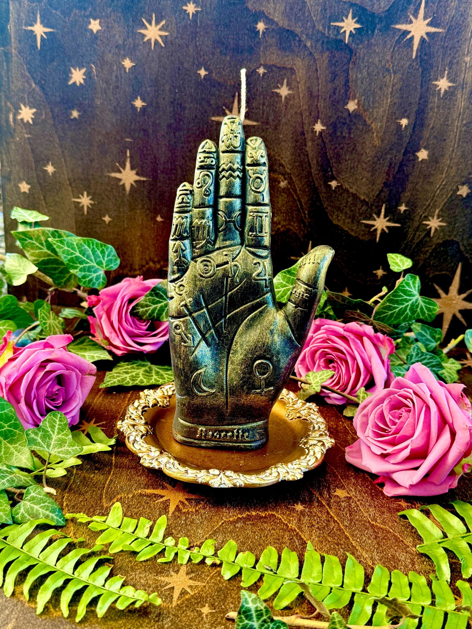 Witches Hand of Fate Candle | Anita Apothecary, Palmistry Candle, Gold ...