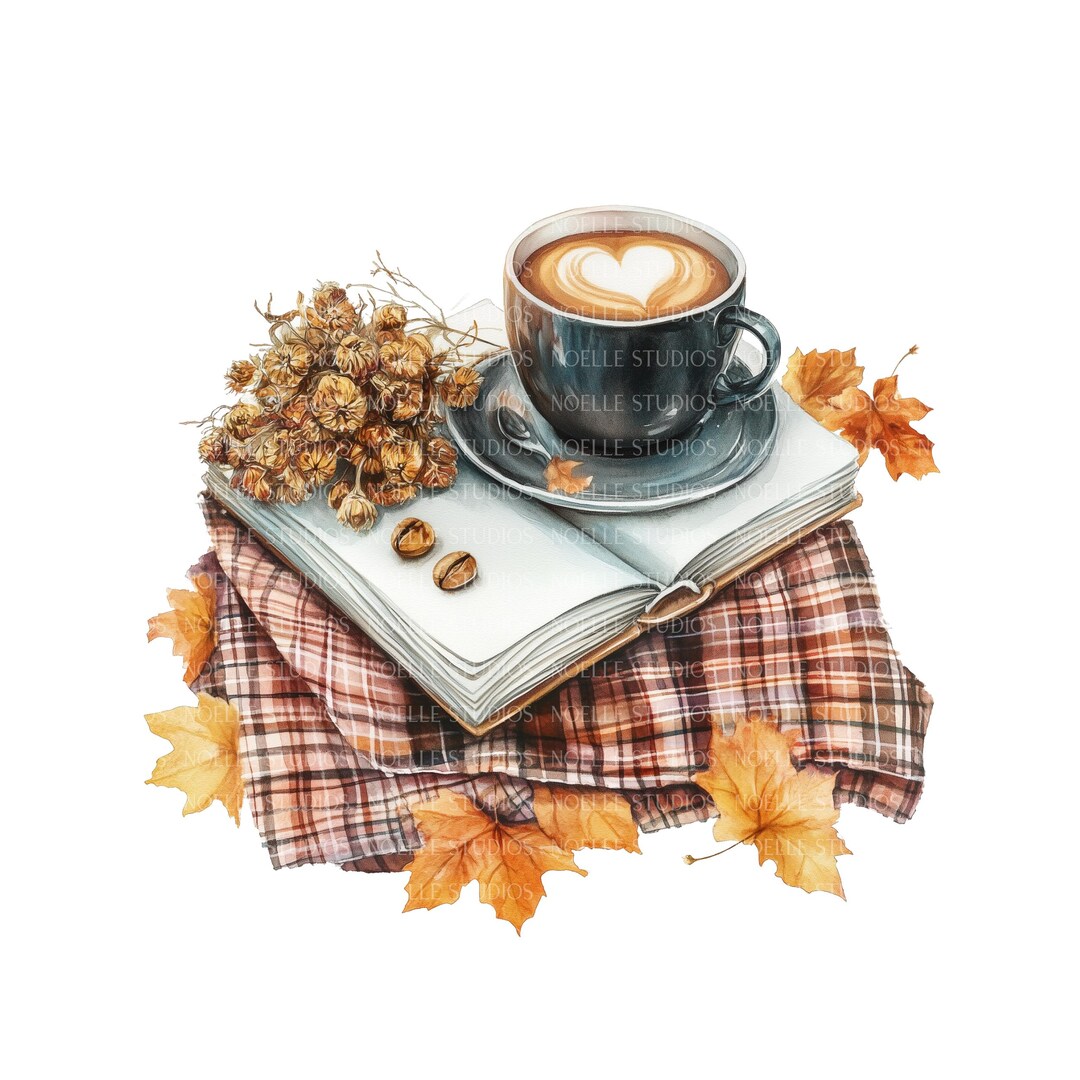 15 Autumn Books Clipart Bundle Fall Watercolor Clipart Cozy Fall PNG ...