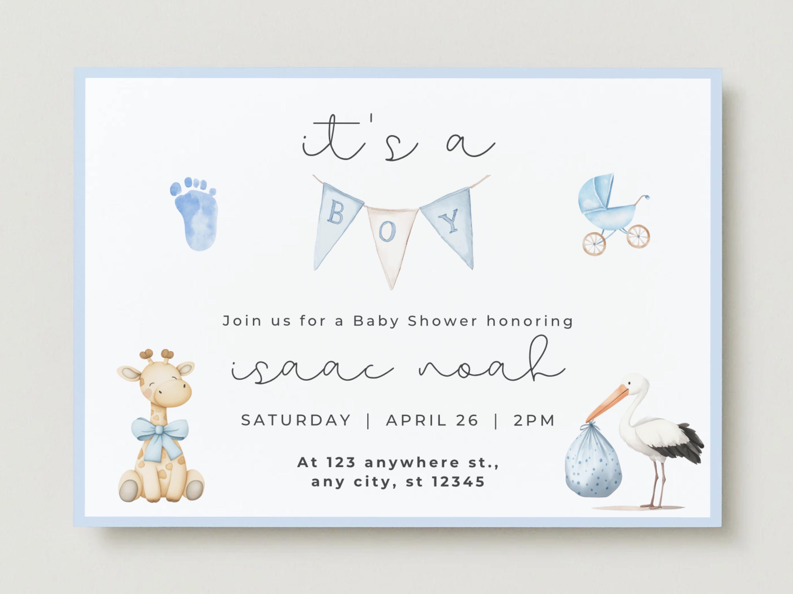 Watercolor Baby Boy Clipart Bundle Cute Baby Shower Clip Art Blue ...