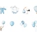Watercolor Baby Boy Clipart Bundle Cute Baby Shower Clip Art Blue ...