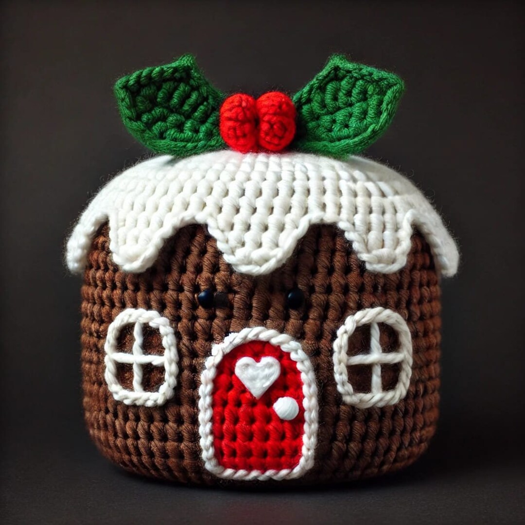 Cottage Pudding Crochet Pattern PDF Festive Holiday Amigurumi House DIY ...