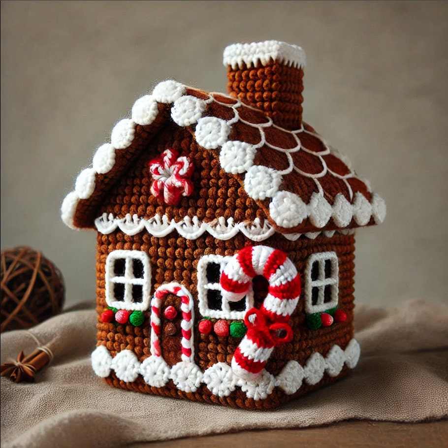 Gingerbread House Crochet Pattern PDF Festive Christmas Decor Tutorial ...