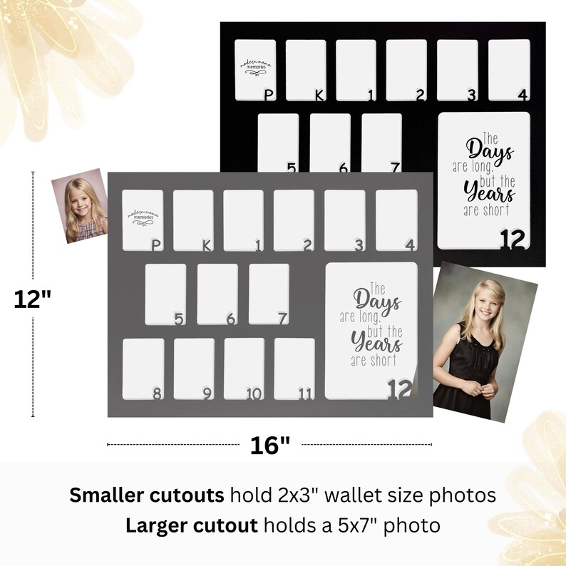 School Years Photo Mat - Pre-k to 12 - Holds 5x7 & Wallet Photos - Etsy