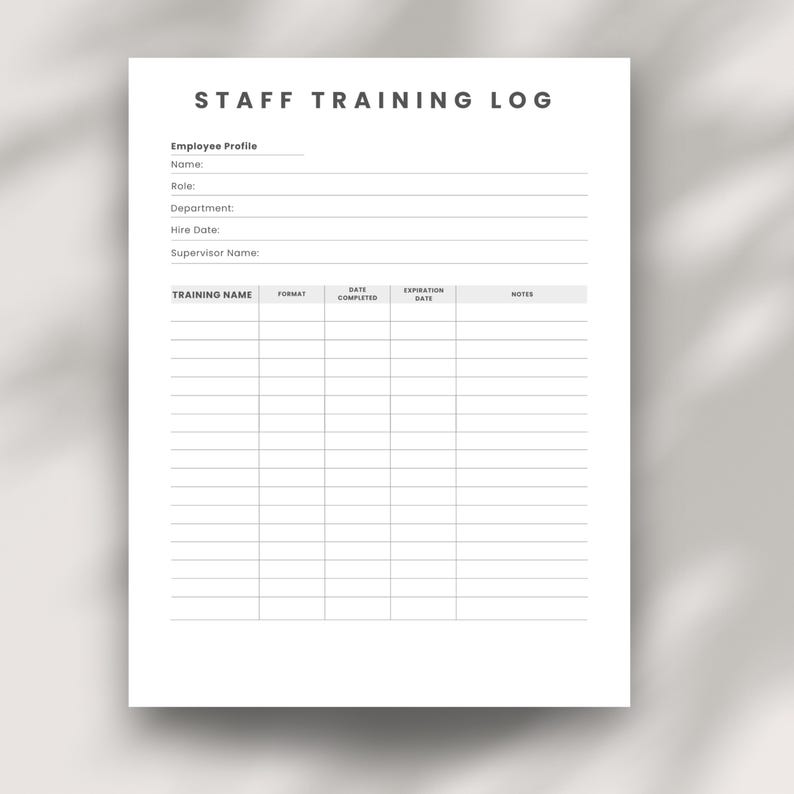 Staff Training Template | Printable Training Agenda, Outline ...