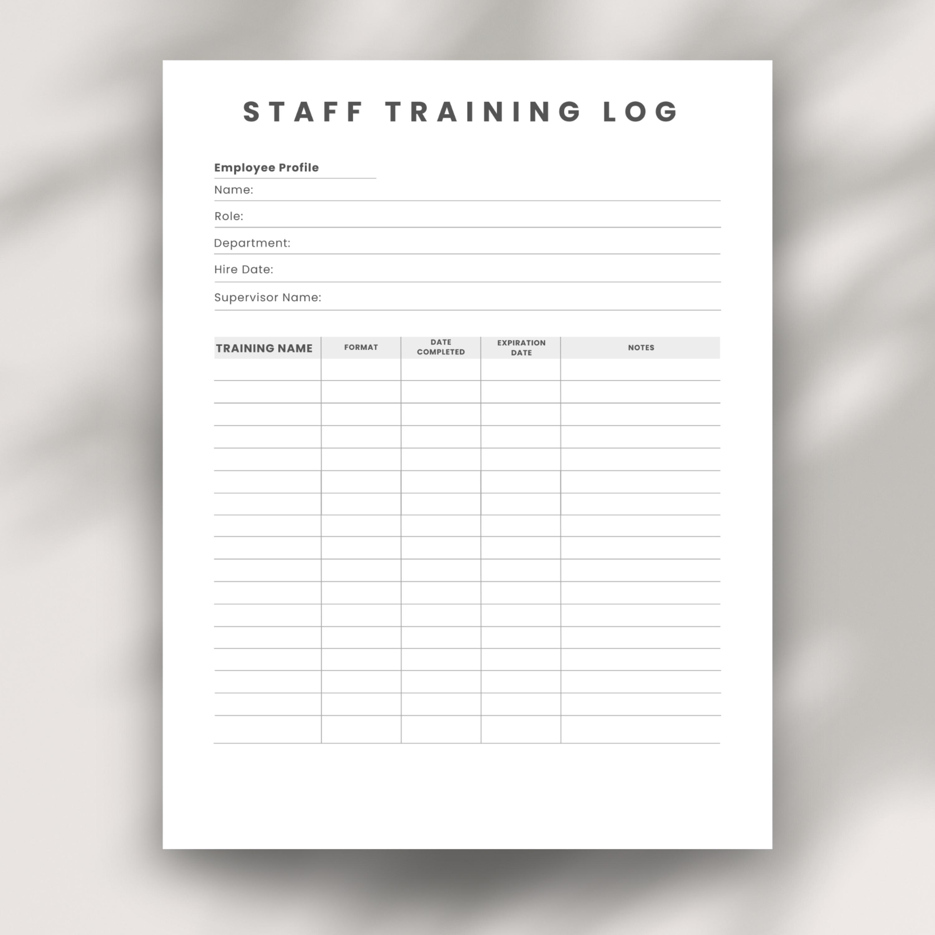 Staff Training Template | Printable Training Agenda, Outline ...