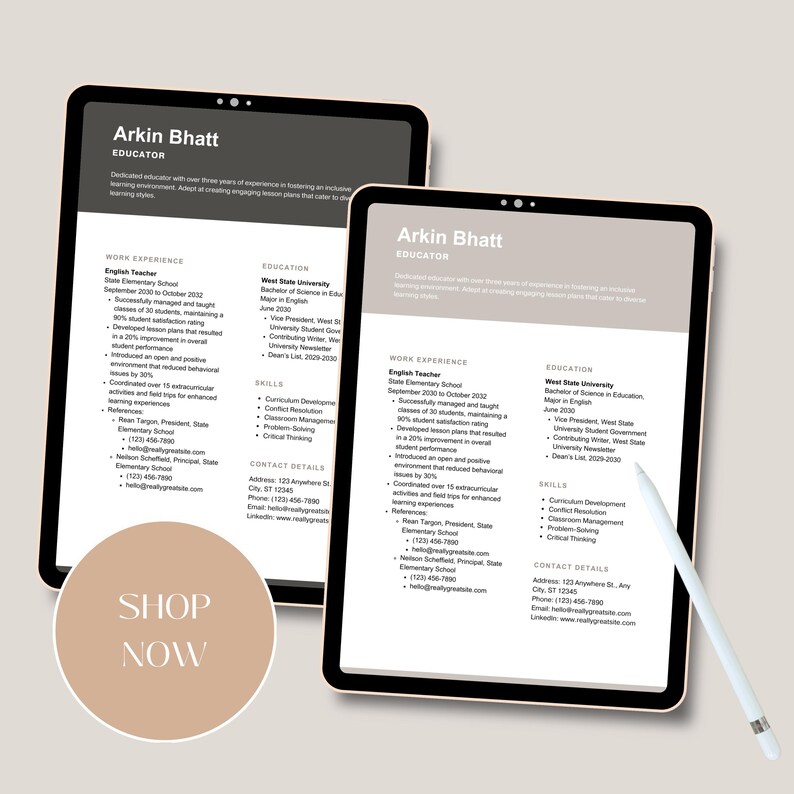 ATS Resume Template | ATS Friendly Resume | Resume Template ATS - Etsy