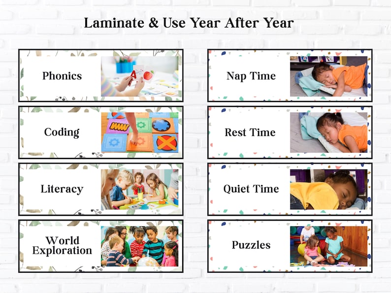 Daycare and Preschool Visual Schedule Classroom Routine Daily Schedule ...