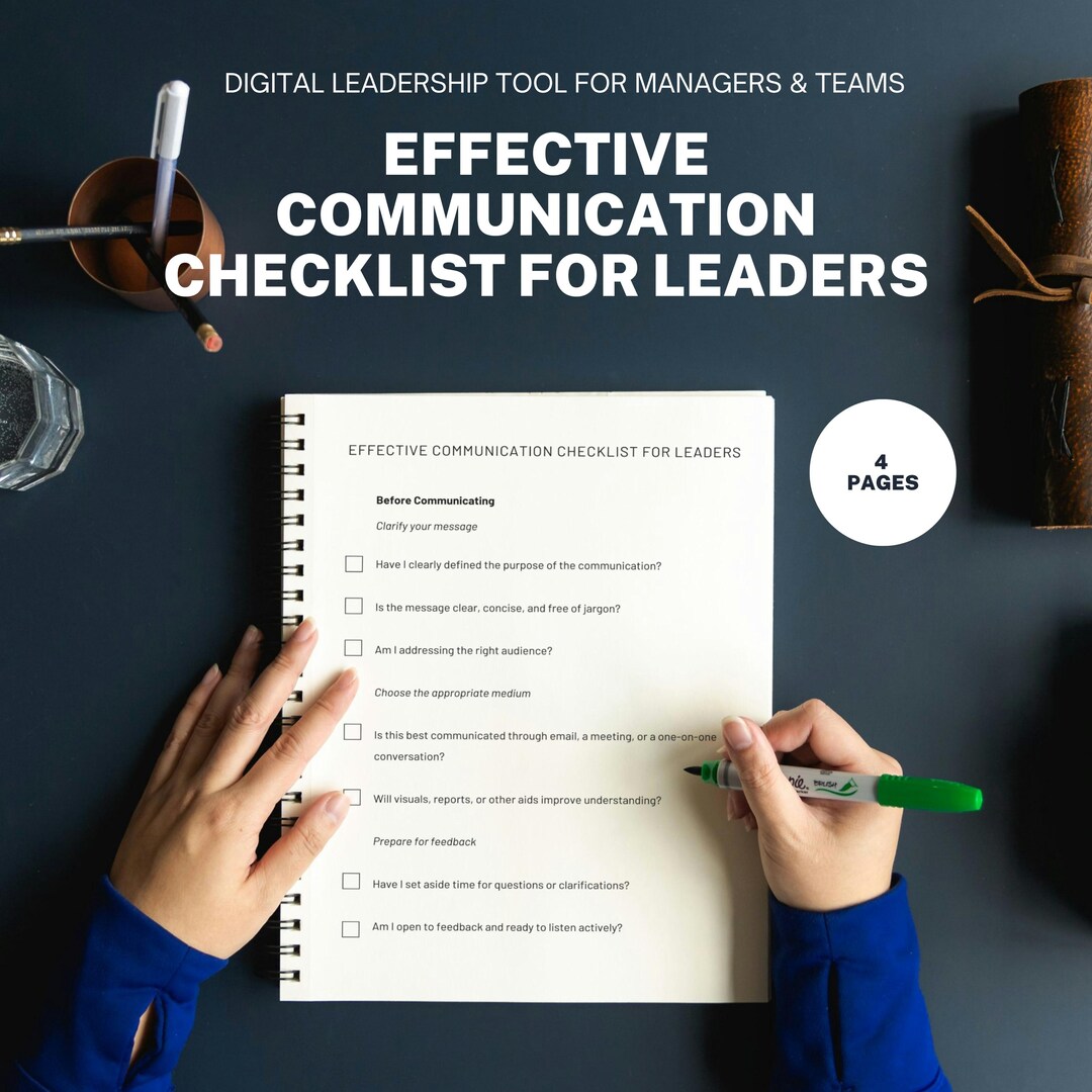 Effective Communication Checklist for Leaders Digital Leadership Tool ...