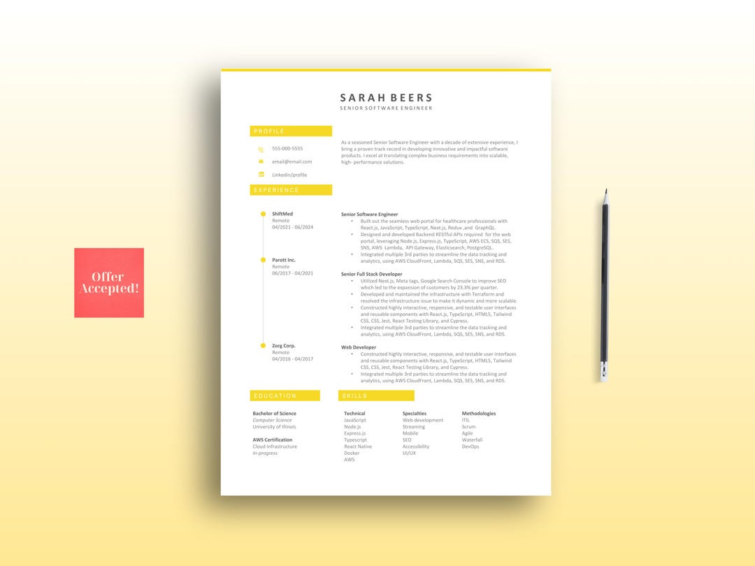 Resume Template for 2024 | Stylish, Modern, Clean, Minimal | Cover ...
