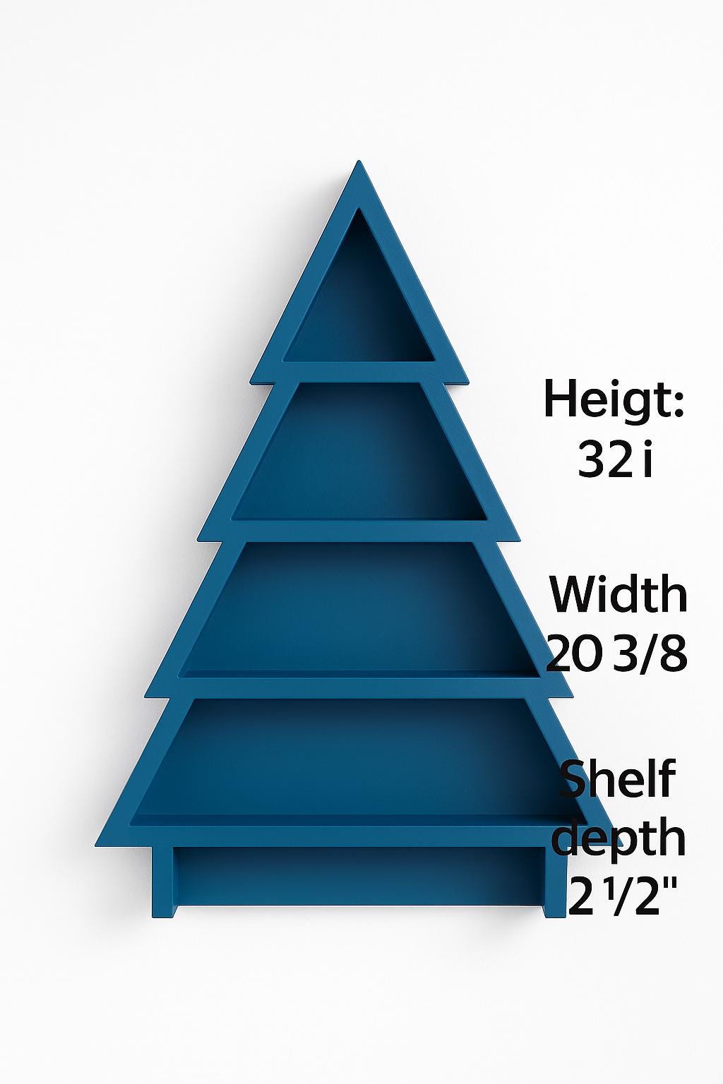 Wooden Christmas Tree Shelf With Hooks-holiday Decor - Etsy
