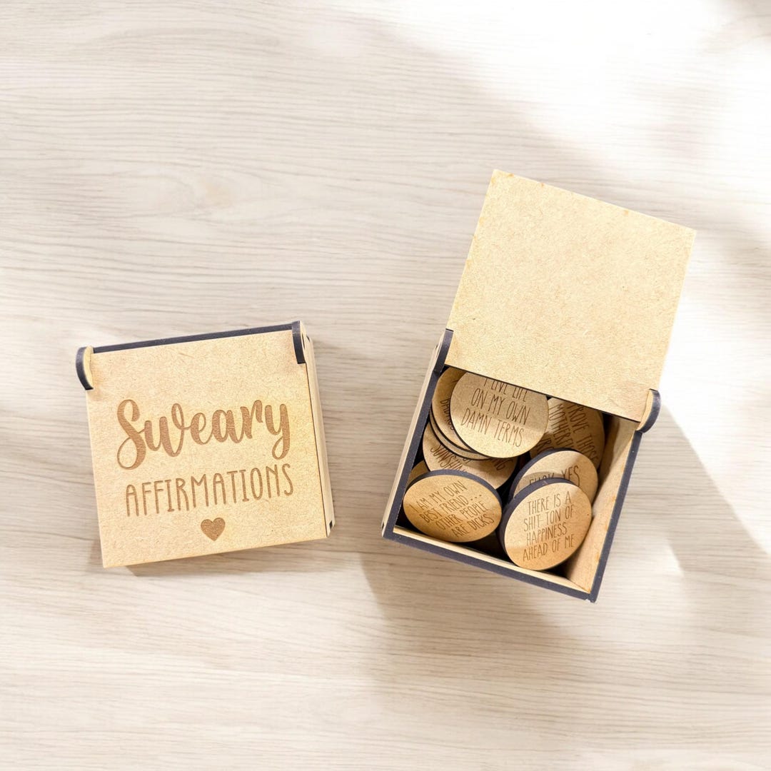 Sweary Affirmation Tokens Set 1 | Positivity Tokens| Customizable Wood ...