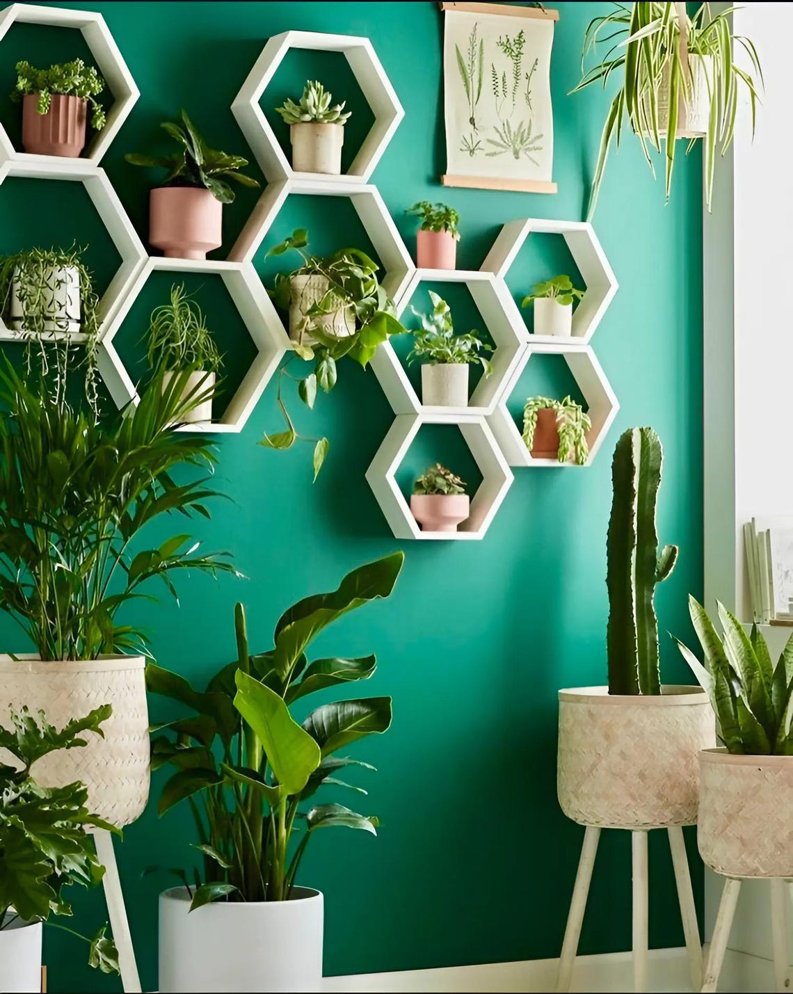 Hexagon Shelves, Honeycomb Shelves, Wall Decor, Set of 3 Hexagon ...