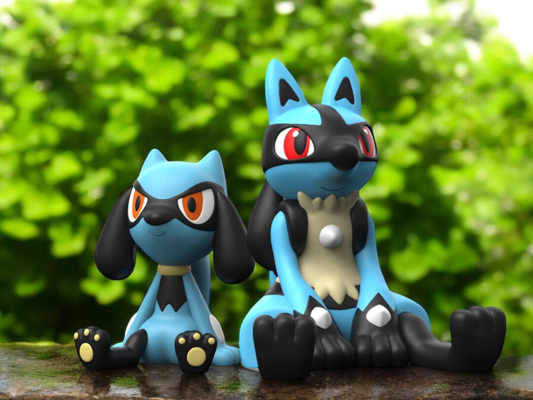 Riolo Lucario Pokemon Figure - Etsy