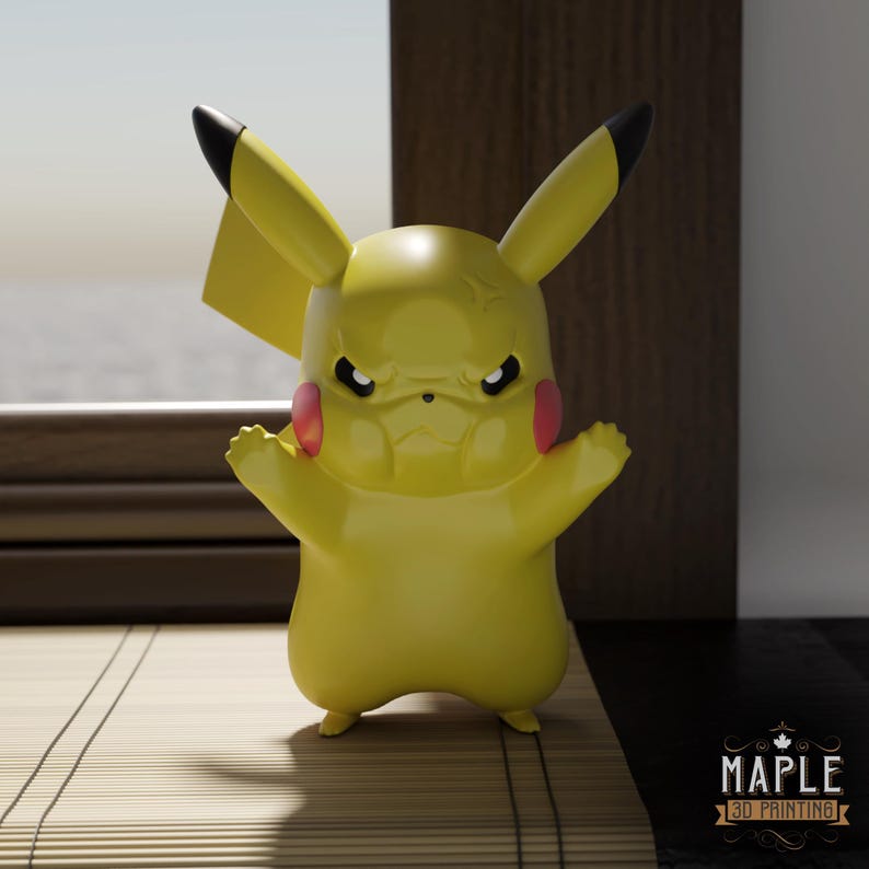 Pikachu (Pokémon) | Figurine 3D inspirée du matériel promotionnel du ...