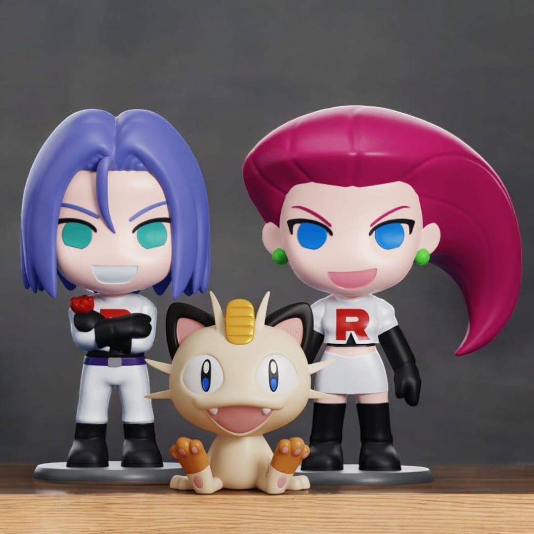 Jessie James Meowth Team Rocket Pokemon Figure - Etsy