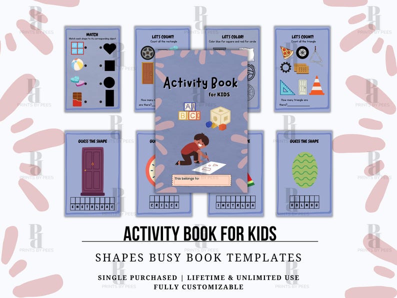 Shape Busy Books Template for Kids EDITABLE, PRINTABLE, INSTANTDOWNLOAD ...