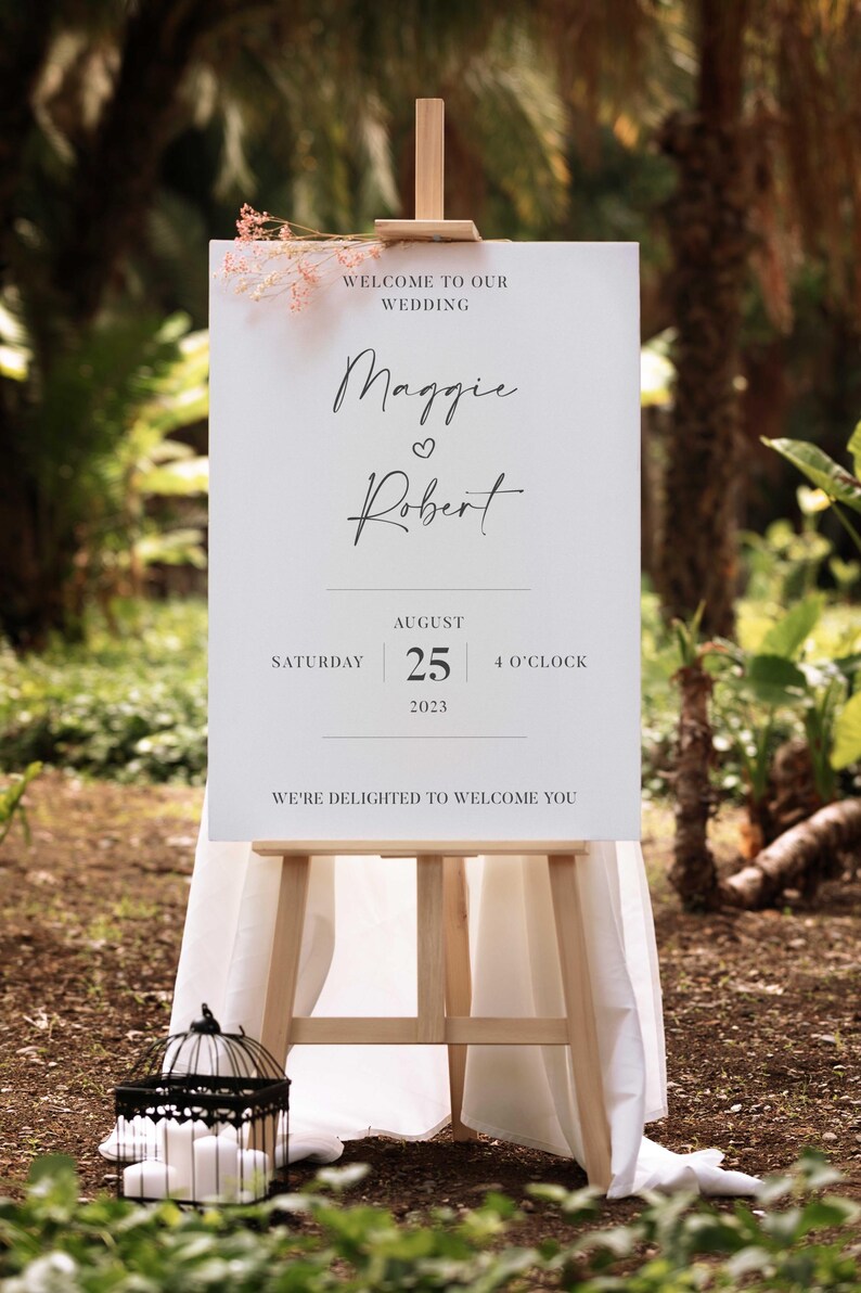 Minimal Wedding Welcome Sign, Wedding Welcome Template Welcome Poster ...