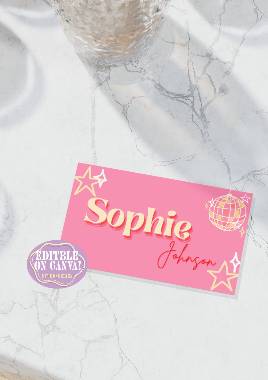 PARTY NAME CARDS Editeble Name Cards for 21st Dinners, Birthdays ...