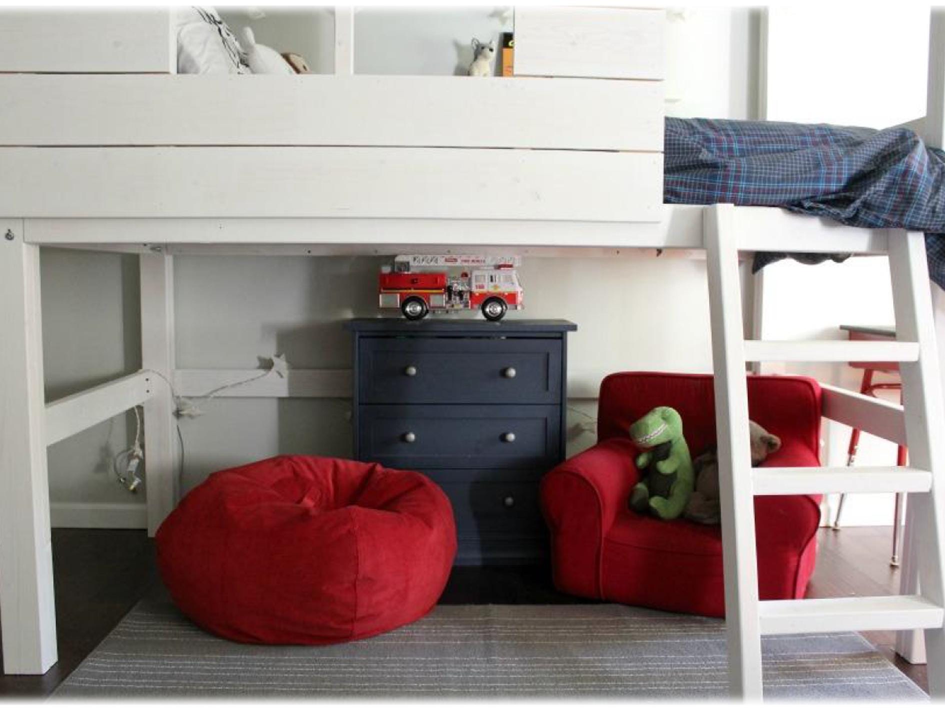 DIY Twin Mattress Loft Bed With Stairs Plan, Loft Bed Build Guide, Step ...