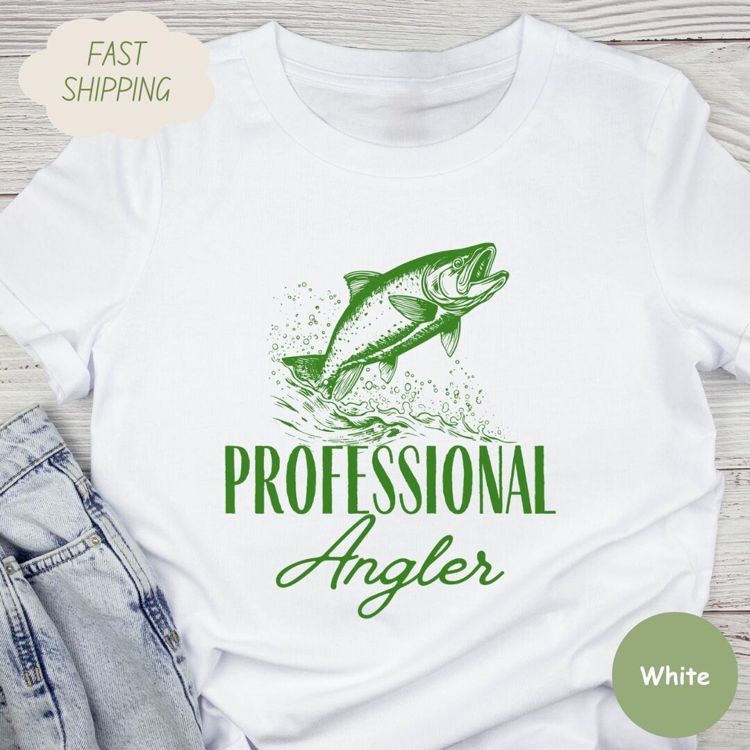 Professional Angler Comfort Color T-shirt, Gift for Fish Lovers, Men ...