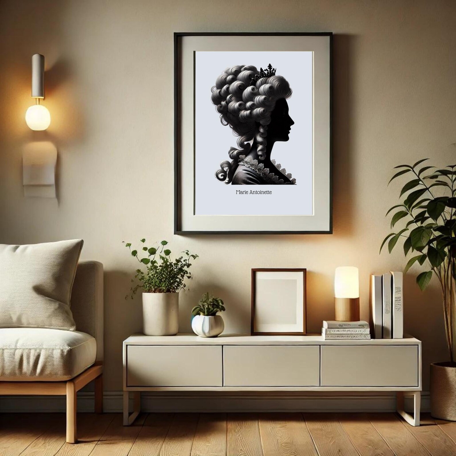 Marie Antoinette Digital Silhouette Portrait | Printable French Royal ...