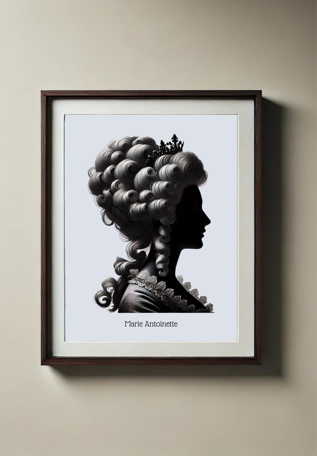 Marie Antoinette Digital Silhouette Portrait | Printable French Royal ...