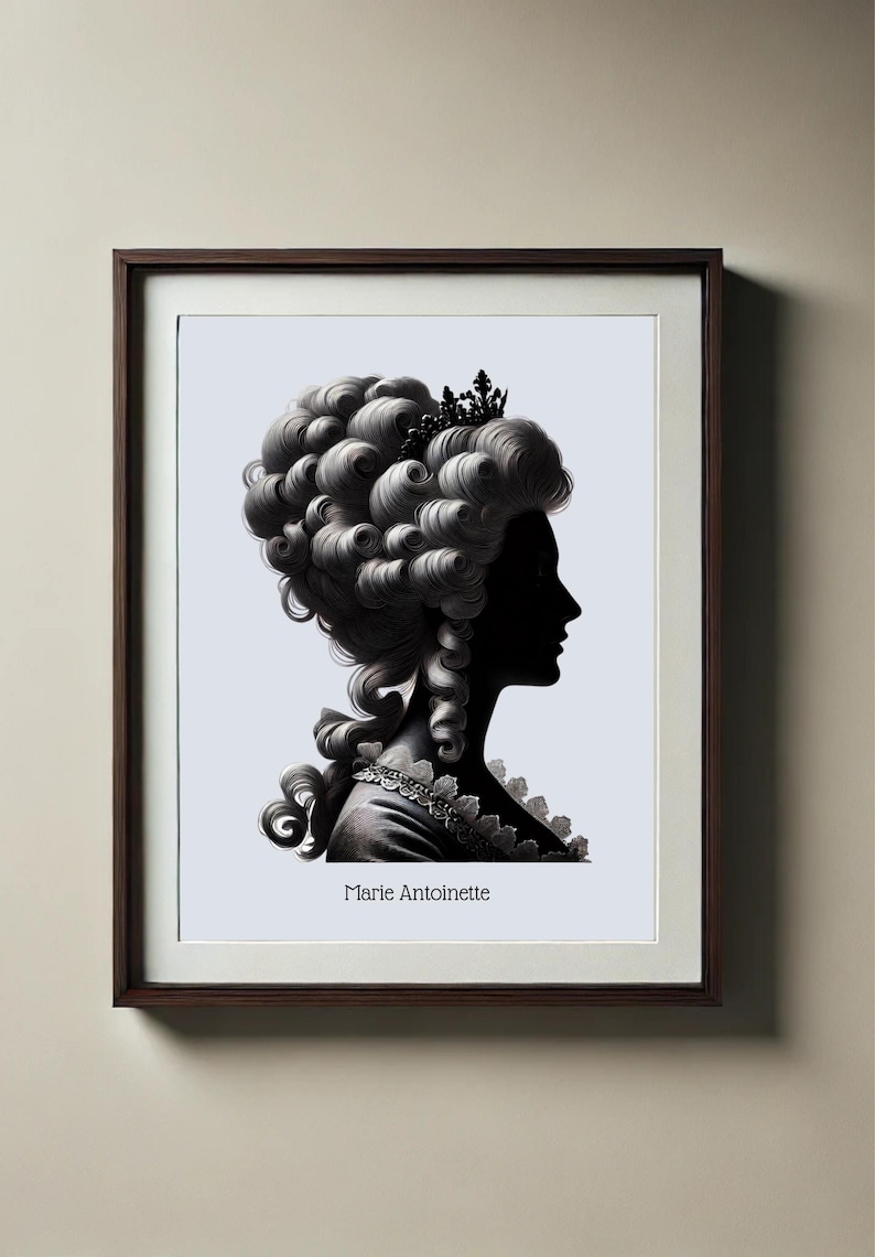 Marie Antoinette Digital Silhouette Portrait | Printable French Royal ...