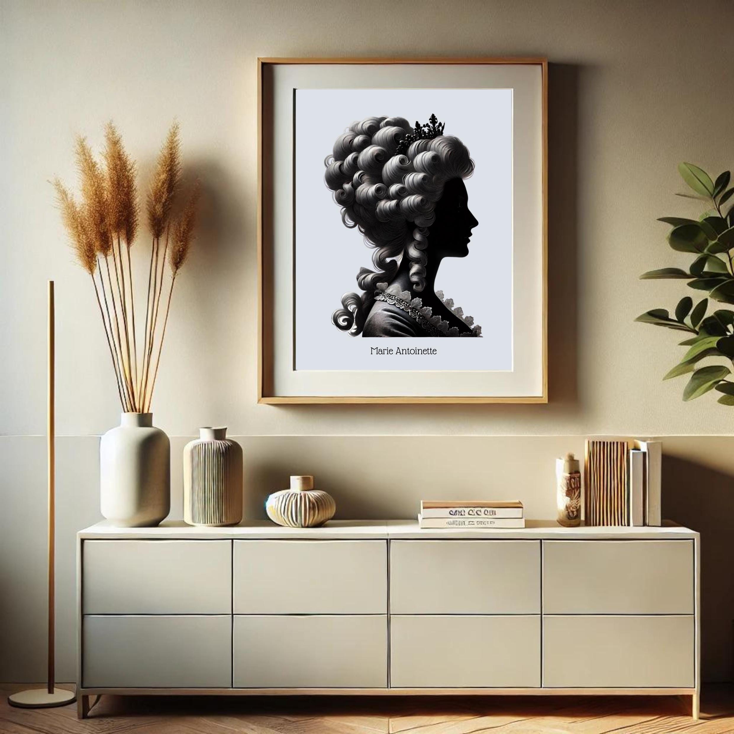 Marie Antoinette Digital Silhouette Portrait | Printable French Royal ...